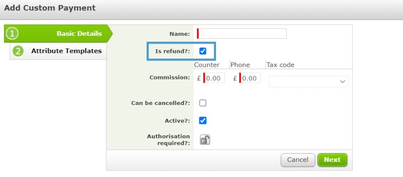 Custom Payment Types – Support Centre