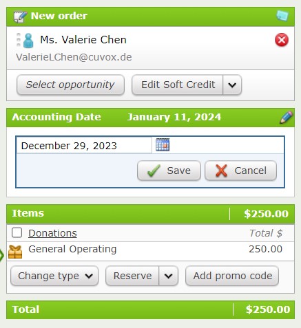 Accounting Date – Support Centre