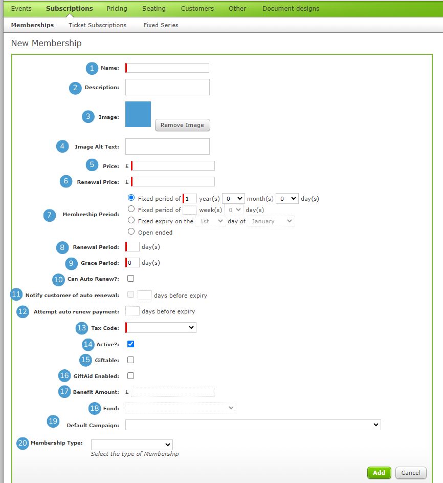 Setting Up and Editing Memberships – Support Centre