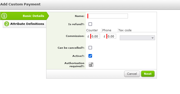Custom Payment Types – Support Centre