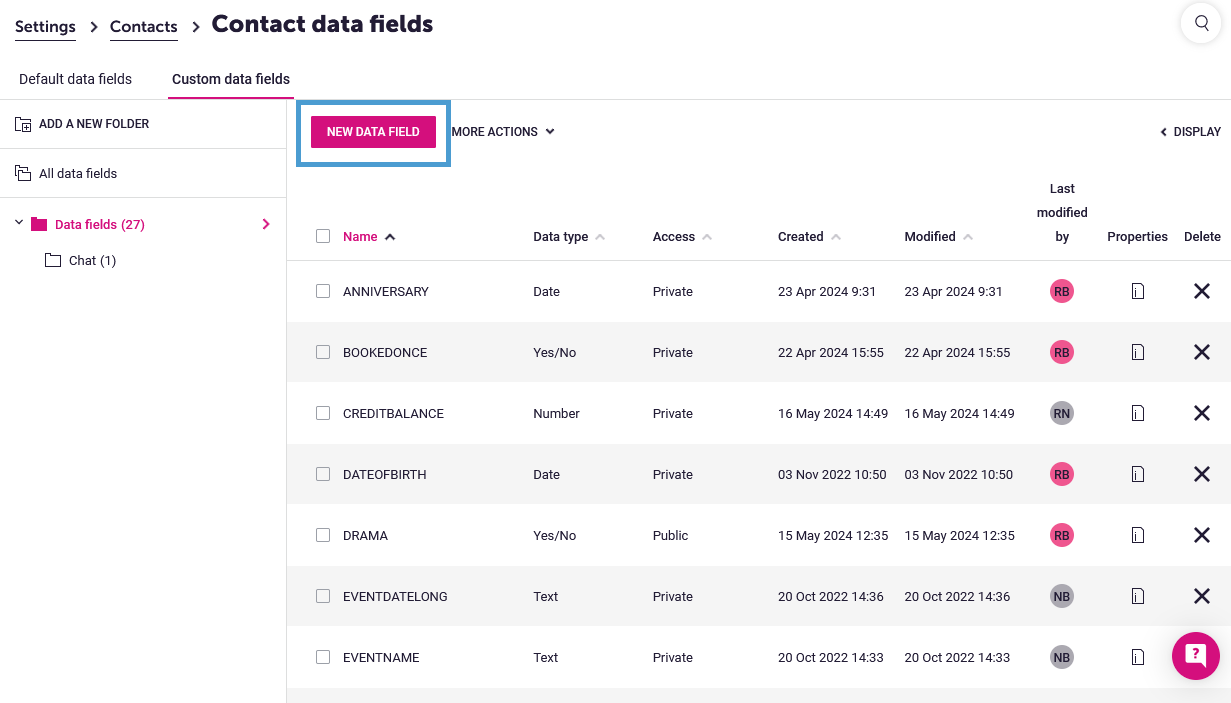 Data Fields in Dotdigital – Support Centre