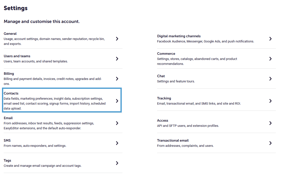 Data Fields in Dotdigital – Support Centre