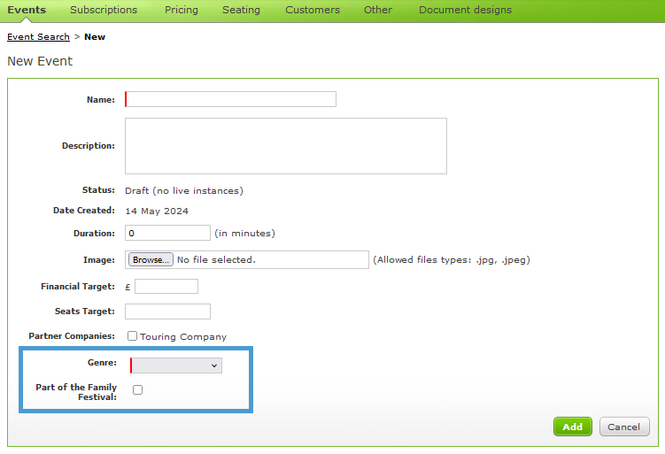 Event Attributes – Support Centre