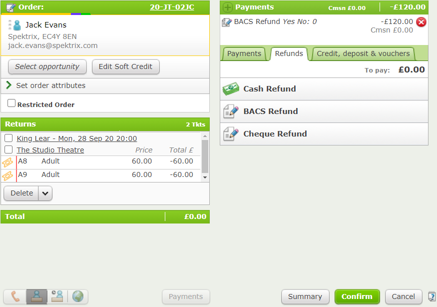 Performing a Return and Refund – Support Centre