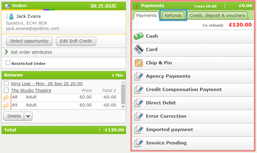 Performing a Return and Refund – Support Centre