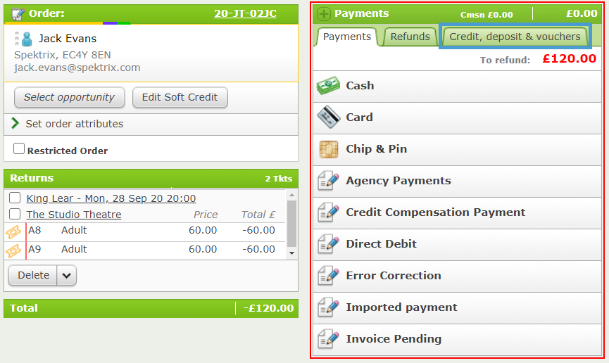 Performing a Return and Refund – Support Centre