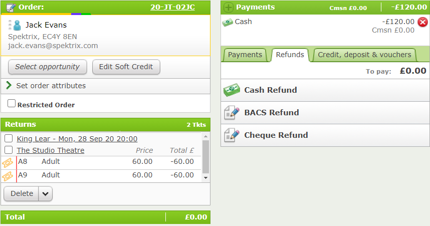 Performing a Return and Refund – Support Centre